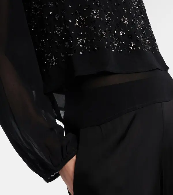 Velvet By Graham & Spencer Marlowe Sequinned Sheer Top