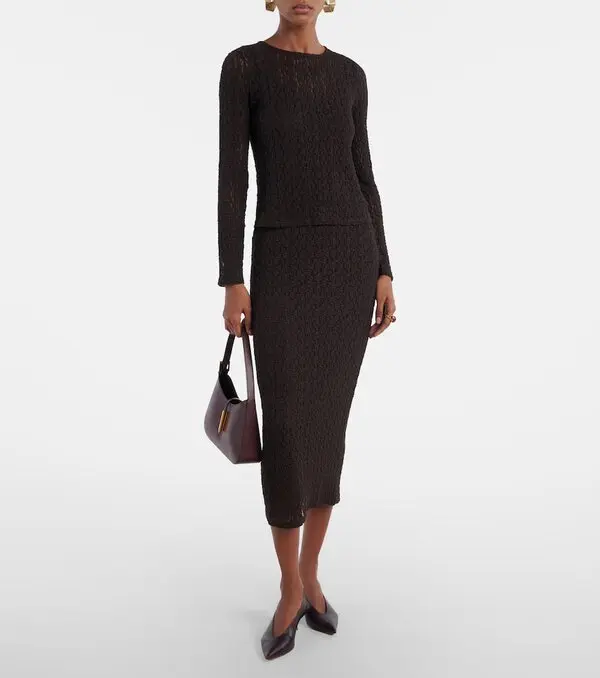 Velvet By Graham & Spencer Mia Lace Midi Skirt