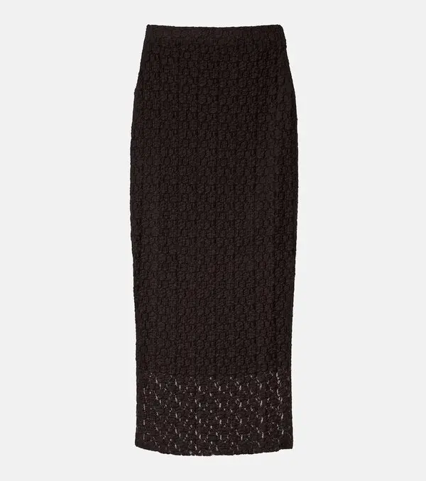Velvet By Graham & Spencer Mia Lace Midi Skirt - Brown