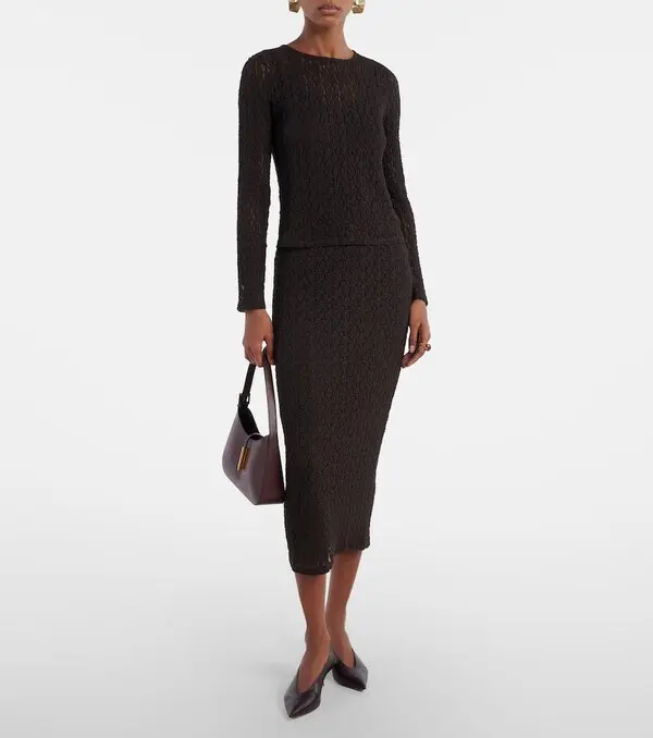 Velvet By Graham & Spencer Mia Lace Midi Skirt