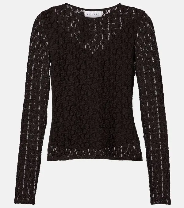 Velvet By Graham & Spencer Tori Lace Top - Black