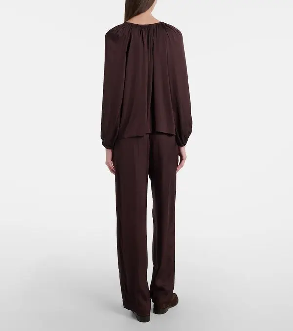 Velvet By Graham & Spencer Larkin Wide-leg Pants - Brown