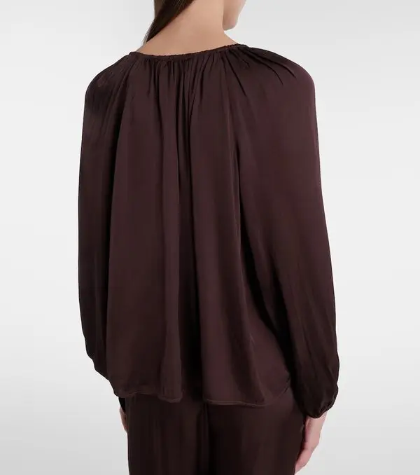Velvet By Graham & Spencer Lyla Satin Blouse - Brown