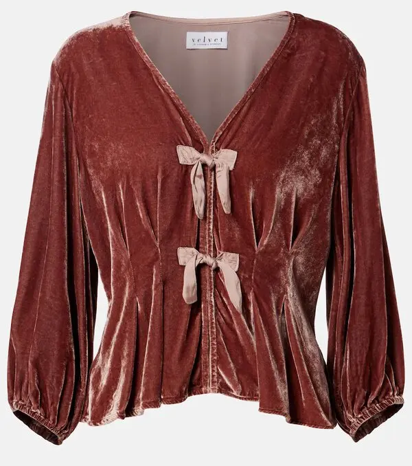 Velvet By Graham & Spencer Elida Bow-detail Top - Pink