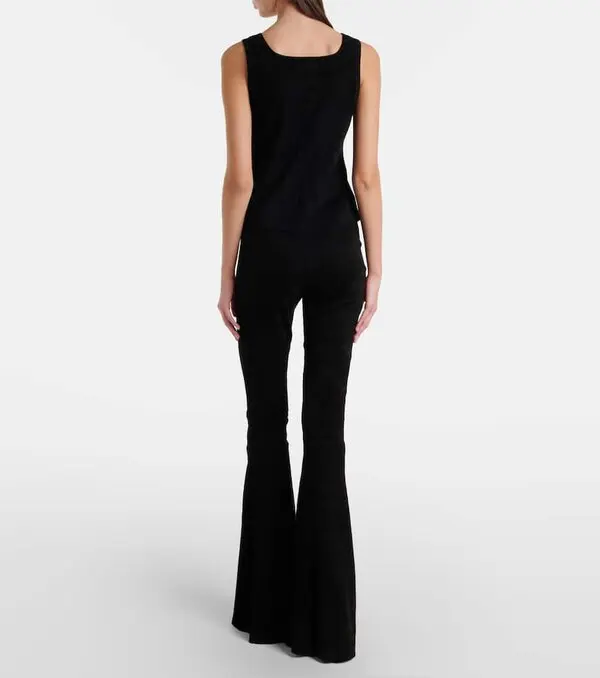 Stouls Cherilyn Suede Flared Pants - Black