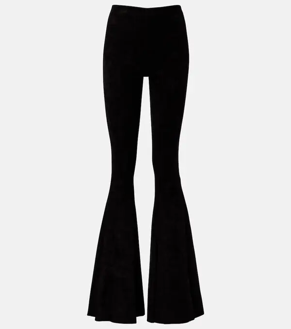 Stouls Cherilyn Suede Flared Pants - Black