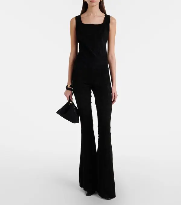 Stouls Cherilyn Suede Flared Pants - Black