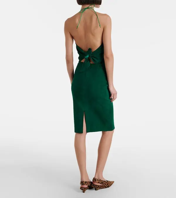 Stouls Gilda Suede Pencil Skirt - Green