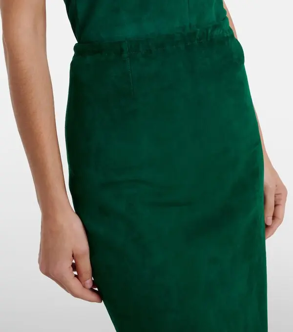 Stouls Gilda Suede Pencil Skirt - Green