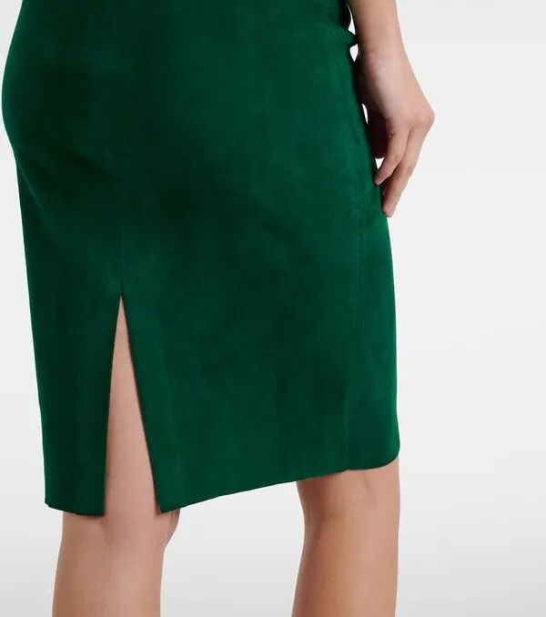 Stouls Gilda Suede Pencil Skirt - Green