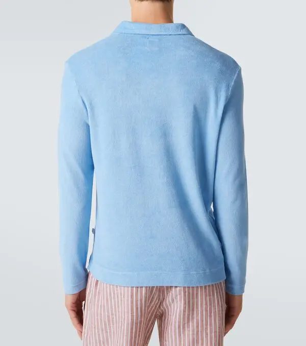 Fedeli Peter Cotton Terry Polo Sweater - Blue