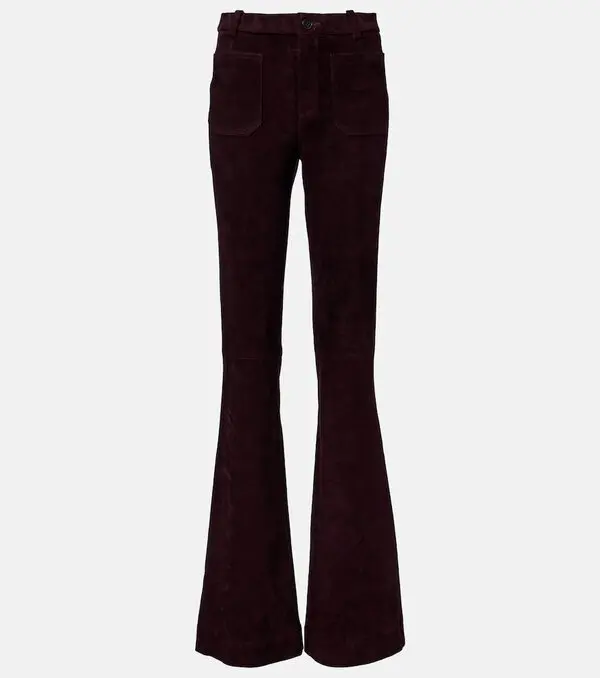 Stouls Laurent Suede Flared Pants - Brown