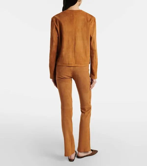 Stouls Jp Long Suede Flared Pants - Brown