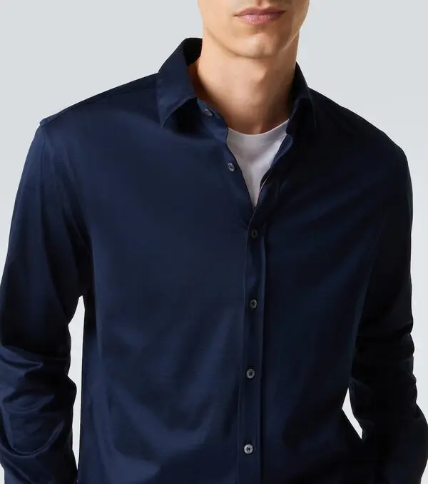 Canali Cotton Jersey Shirt - Blue