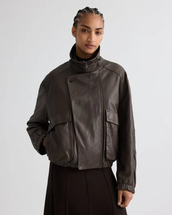 TWP Dolce Leather Hunter Bomber Jacket
