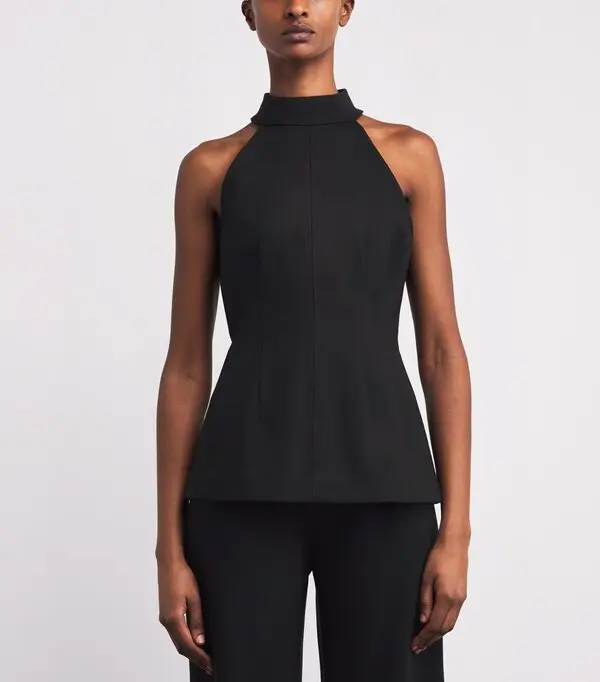 Veronica Beard Johanne Halterneck Top - Black