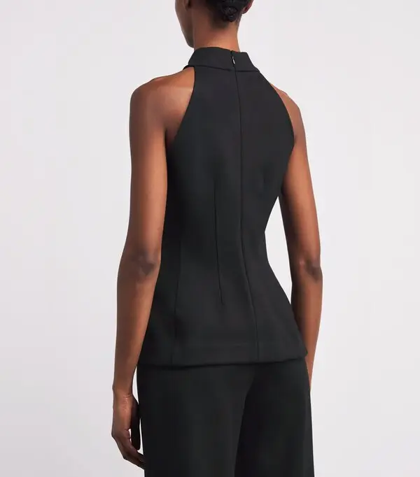 Veronica Beard Johanne Halterneck Top - Black