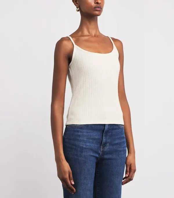 Veronica Beard Pointelle-knit Cami - Neutral