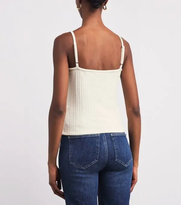 Veronica Beard Pointelle-knit Cami - Neutral