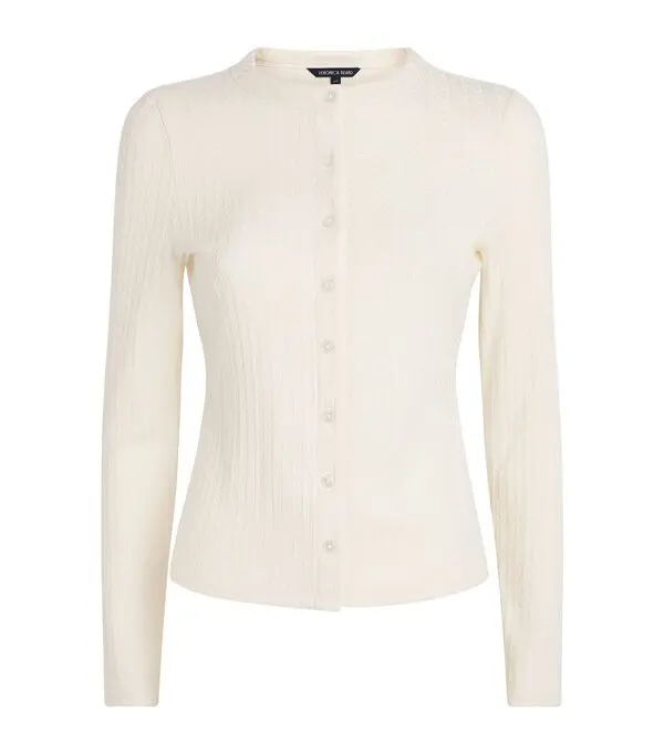 Veronica Beard Pointelle-knit Lira Cardigan - Neutral
