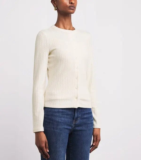 Veronica Beard Pointelle-knit Lira Cardigan - Neutral