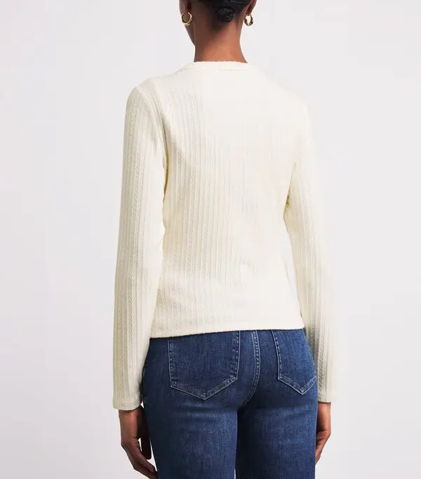 Veronica Beard Pointelle-knit Lira Cardigan - Neutral