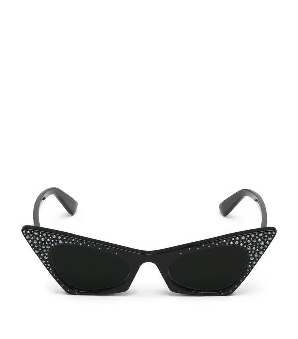 Alexander McQueen Embellished Cat-eye Sunglasses - Black