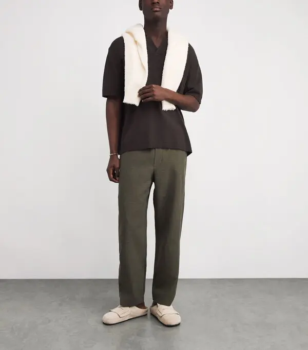 Commas Wide-leg Pleated Trousers - Brown