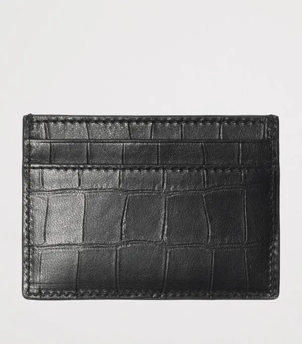 Burberry Lambskin Croc-embossed Cotswolds Card Holder - Black