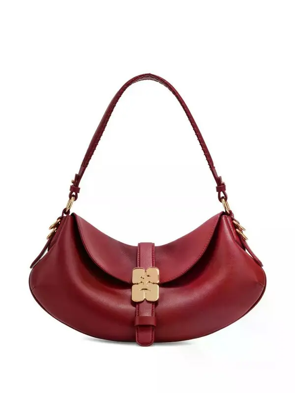 GANNI Buckle Shoulder Bag - Red