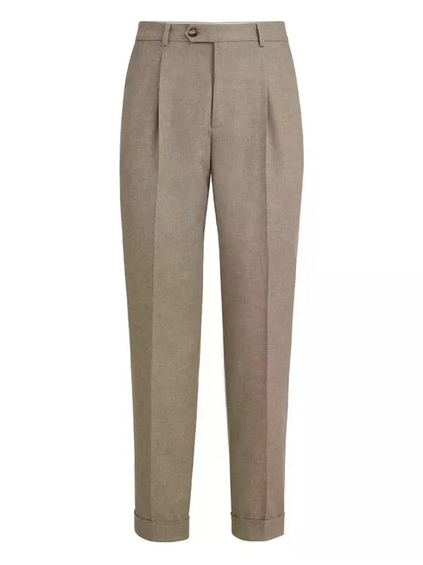 Brunello Cucinelli Mouliné Pleated Trousers
