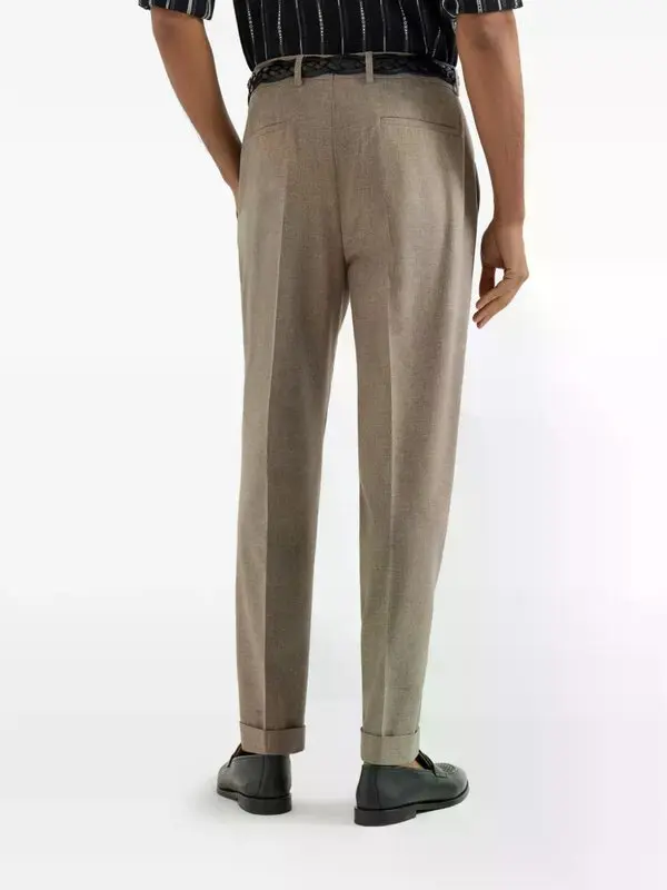 Brunello Cucinelli Mouliné Pleated Trousers