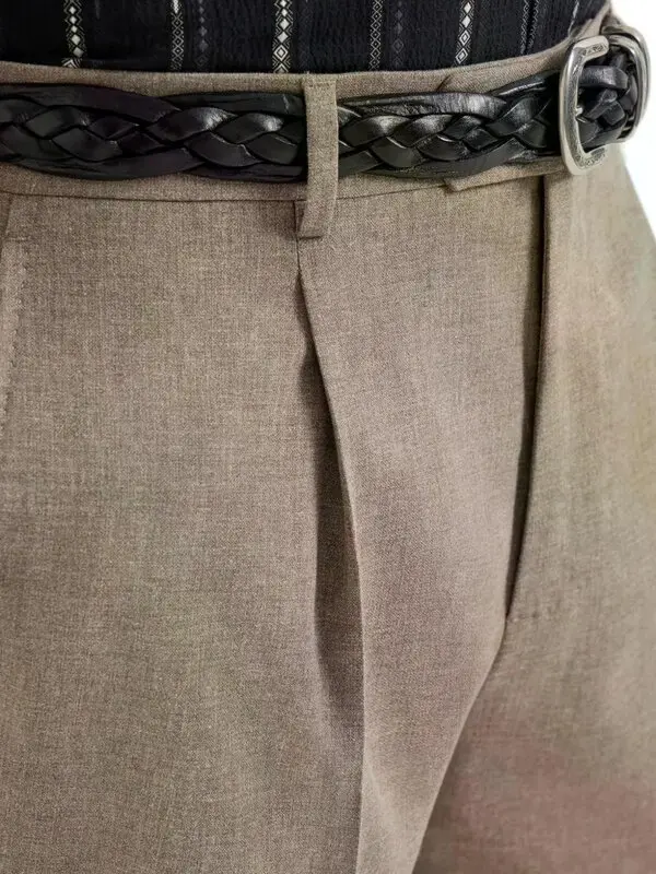 Brunello Cucinelli Mouliné Pleated Trousers
