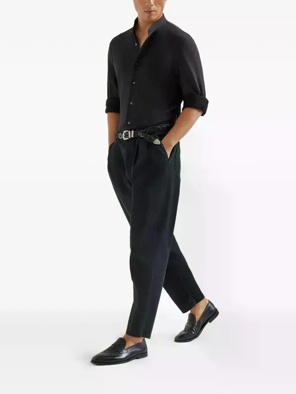 Brunello Cucinelli Double-pleated Five-pocket Trousers - Black