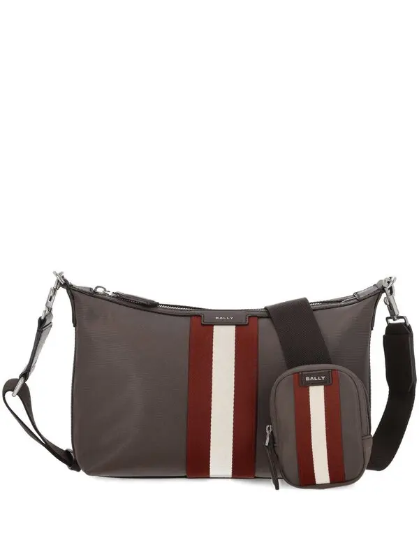 Bally Ribbon Top Zip Bag With Pouch - Midgrey/ebano