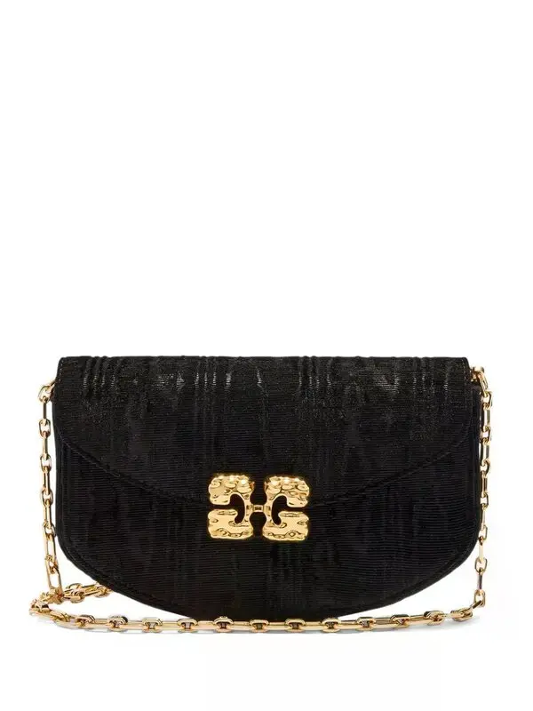 GANNI Textured Velvet Moiré Shoulder Bag