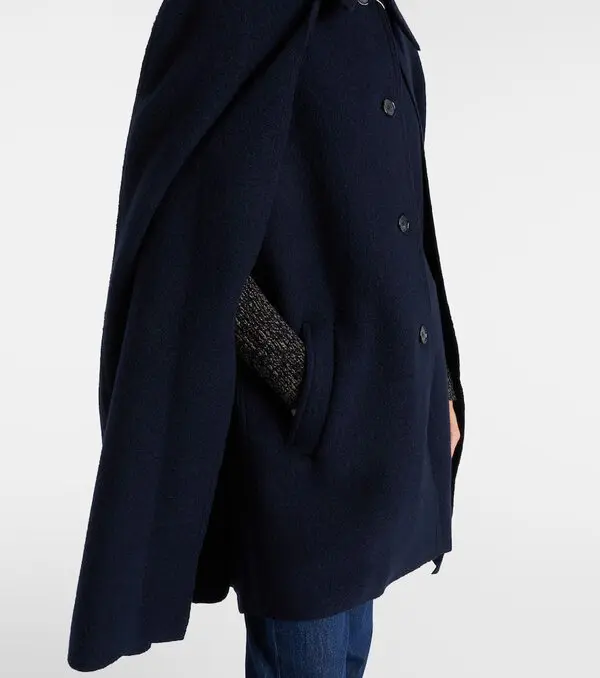 TOTEME Wool Boucle Cape - Blue