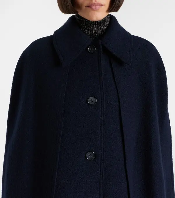 TOTEME Wool Boucle Cape - Blue
