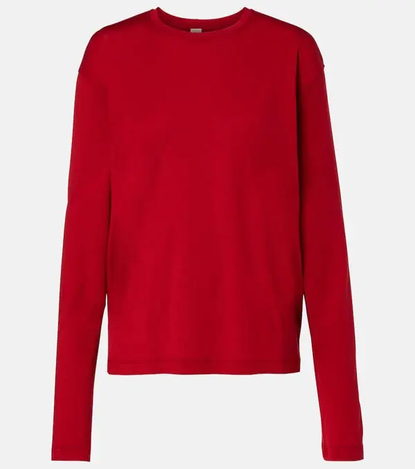 TOTEME Classic Long Sleeve T-shirt - Red