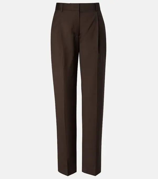 TOTEME Pleated Wide-leg Wool Trousers