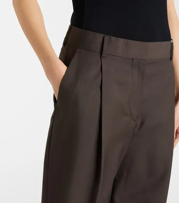 TOTEME Pleated Wide-leg Wool Trousers