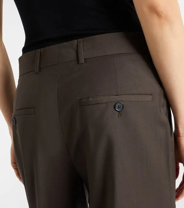 TOTEME Pleated Wide-leg Wool Trousers