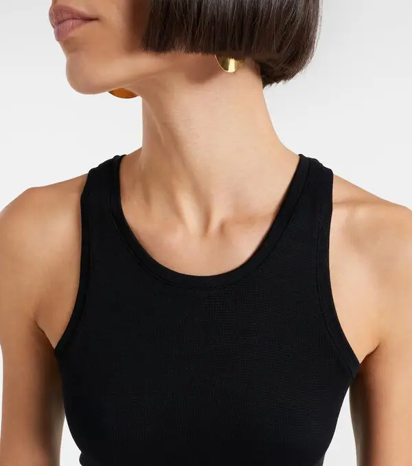 TOTEME Curved Ribbed-knit Tank Top