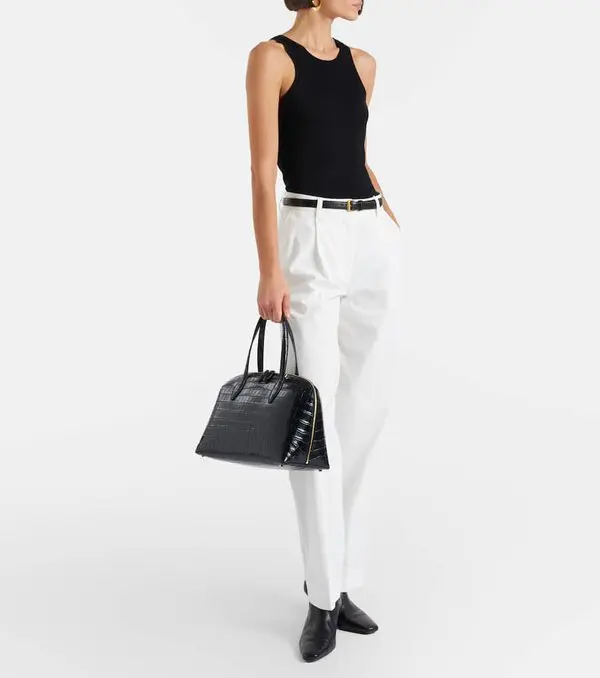 TOTEME Curved Ribbed-knit Tank Top