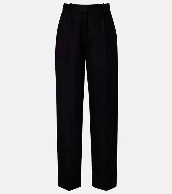 TOTEME Flannel Wide-leg Trousers - Black
