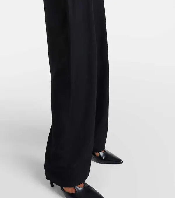 TOTEME Flannel Wide-leg Trousers - Black