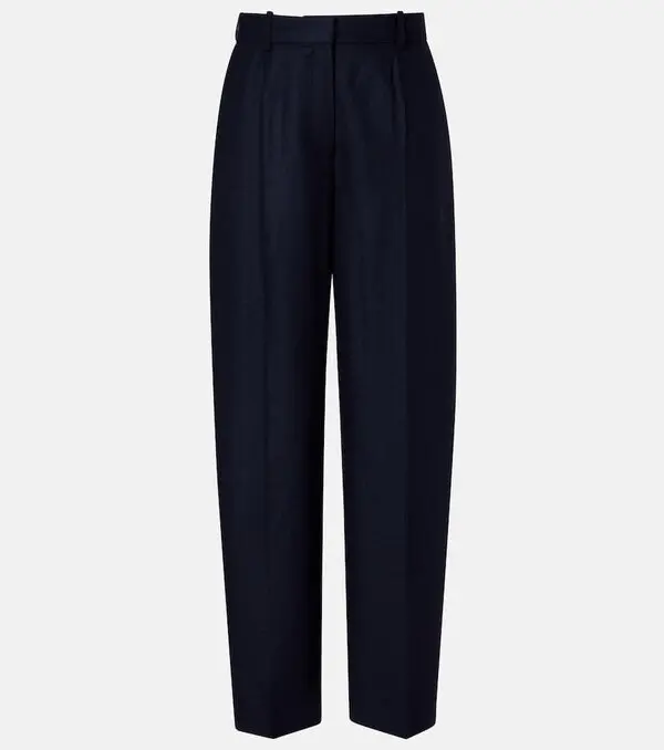 TOTEME Flannel Wide-leg Pants - Blue