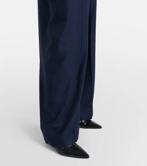 TOTEME Flannel Wide-leg Pants - Blue