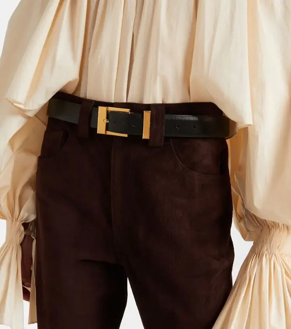 Khaite Manhattan Leather Belt - Black
