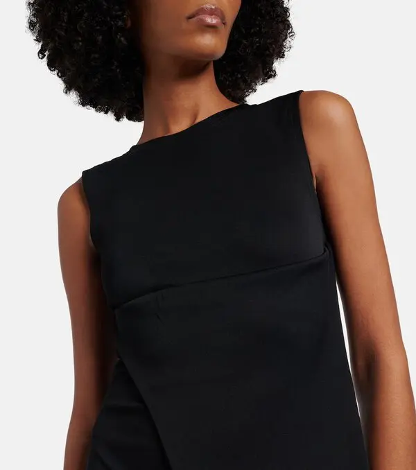 AMI Paris Tie-neck Jersey Midi Dress